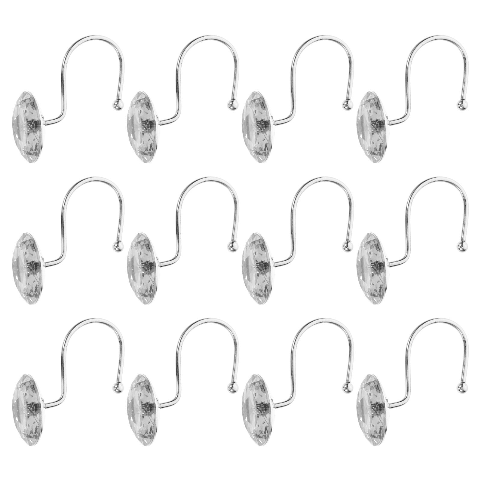 WORGEOUS 12 Pcs Clothes Hangers Curtain Rods for Windows Shower Hook ...