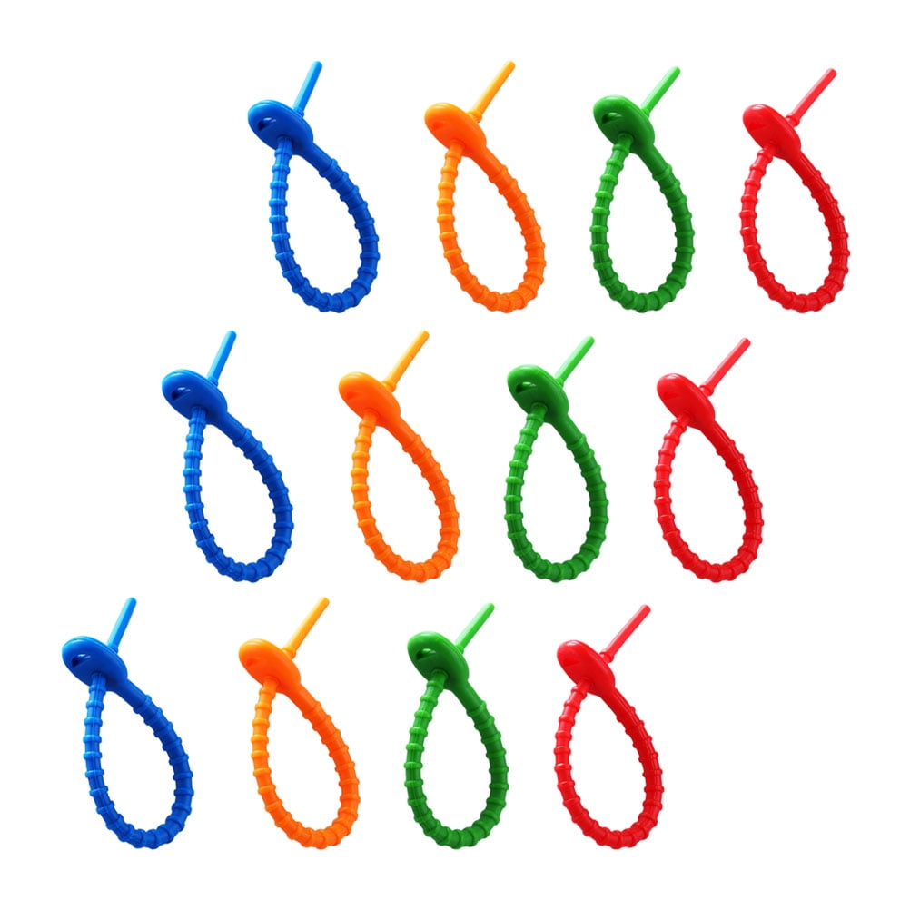 WORGEOUS 12 Pcs Computer Silicone Tie Mixed Color Cable Ties Travel ...