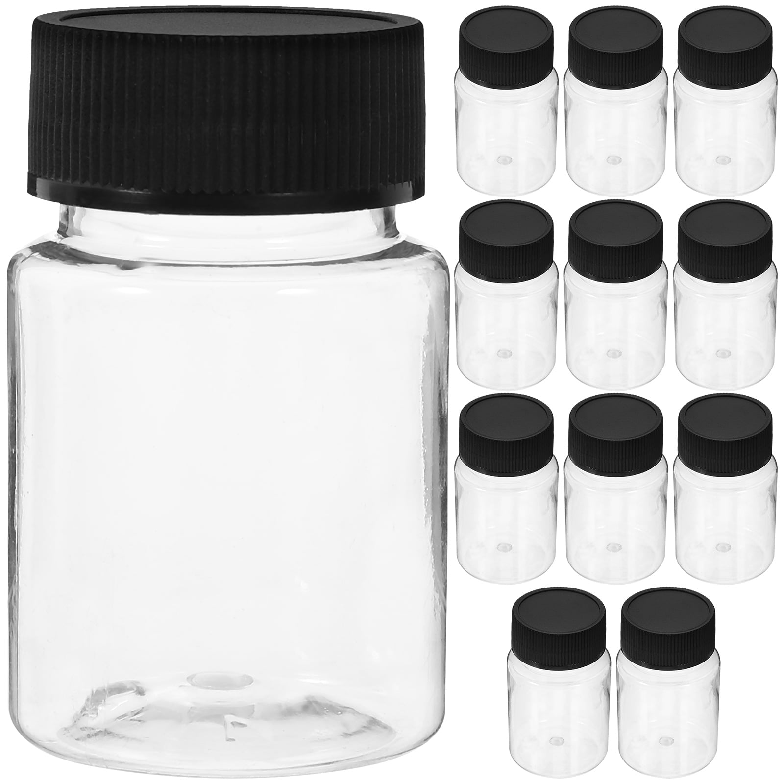 WORGEOUS 12 Pcs Empty Vial Supplement Dispenser Plastic Bottle ...
