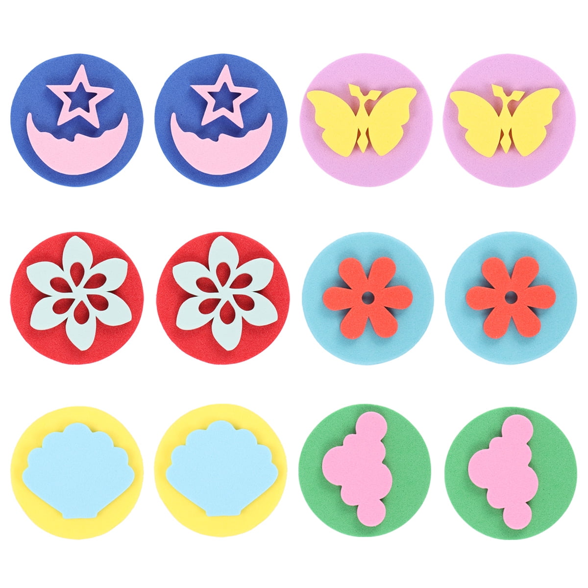 WORGEOUS 12 Pcs Foam Paint Stampers Stamps Aesthetic Ability Child ...