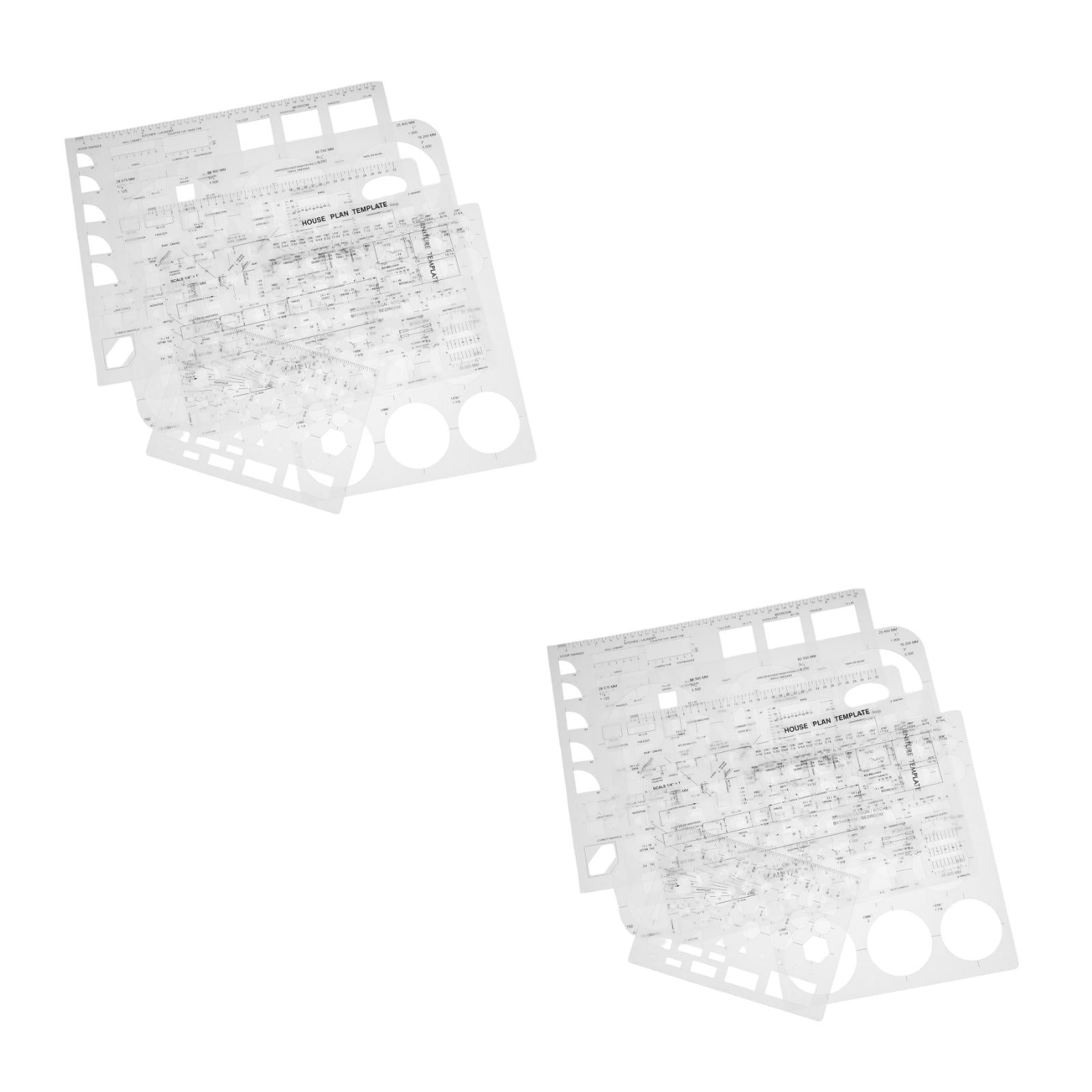 WORGEOUS 12 Pcs Geometric Drawings Templates Drafting Stencils ...