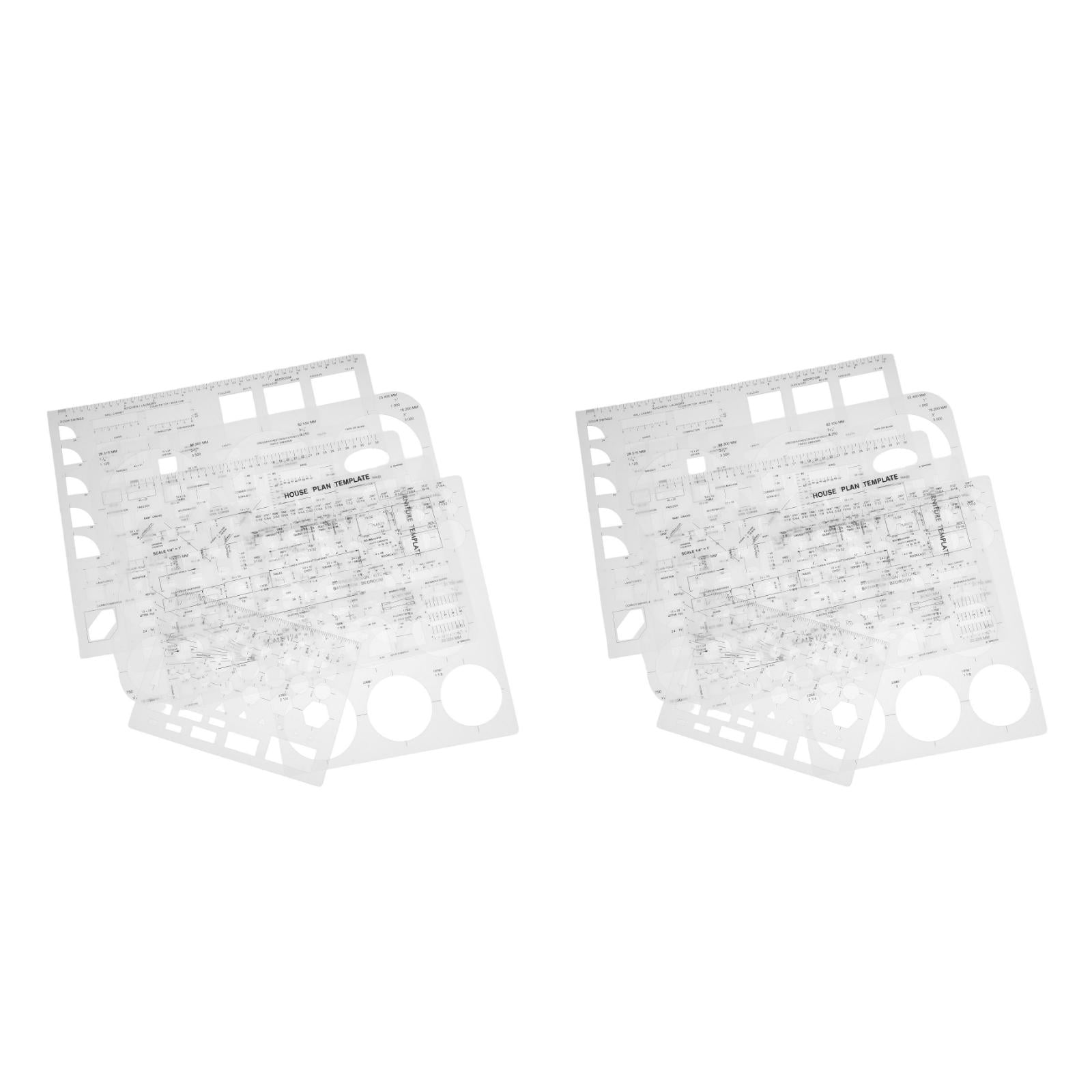 WORGEOUS 12 Pcs Plastic Measuring Templates Basic Shape Stencils ...