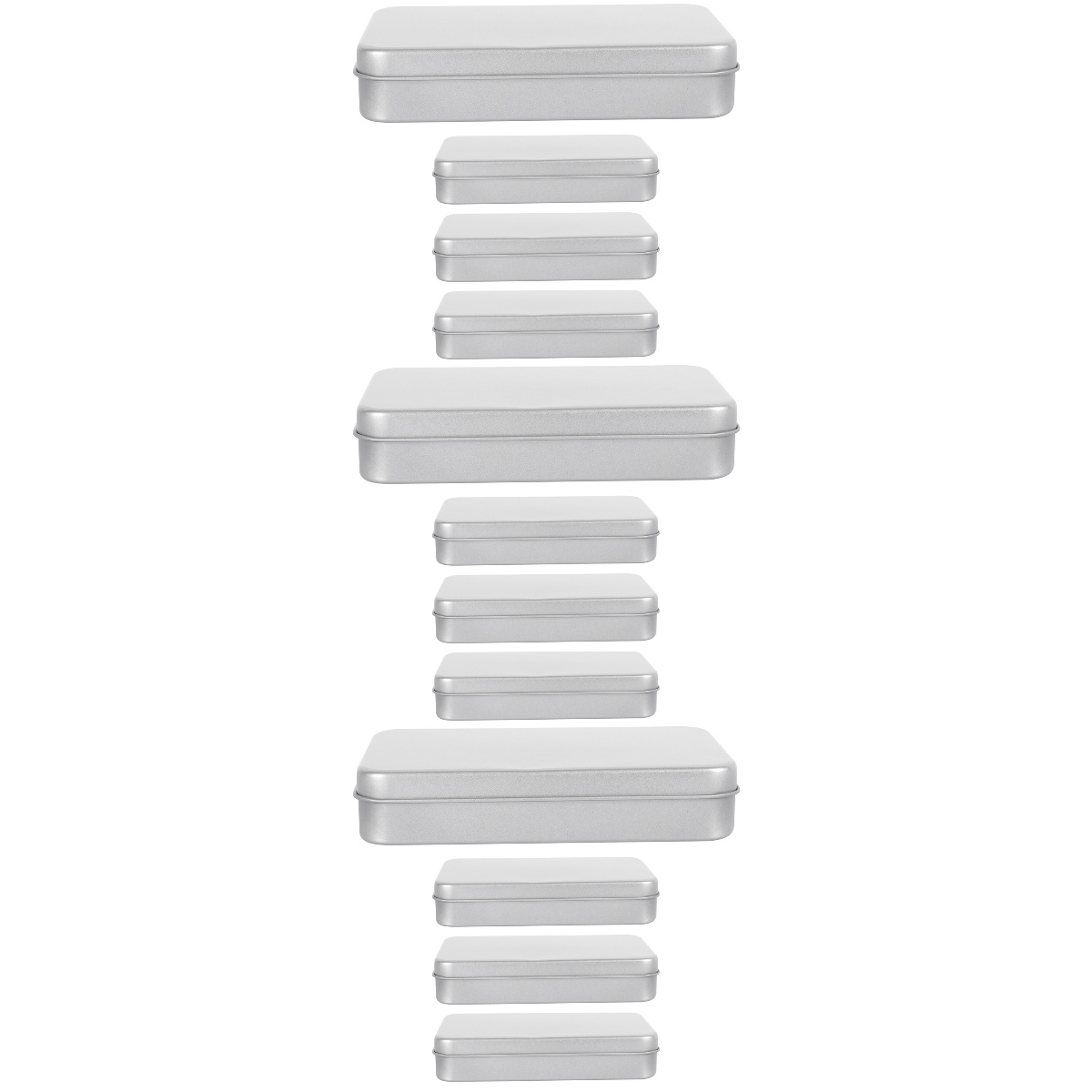 WORGEOUS 12 Pcs Rectangular Empty Tin Box Mini Portable Box Small ...