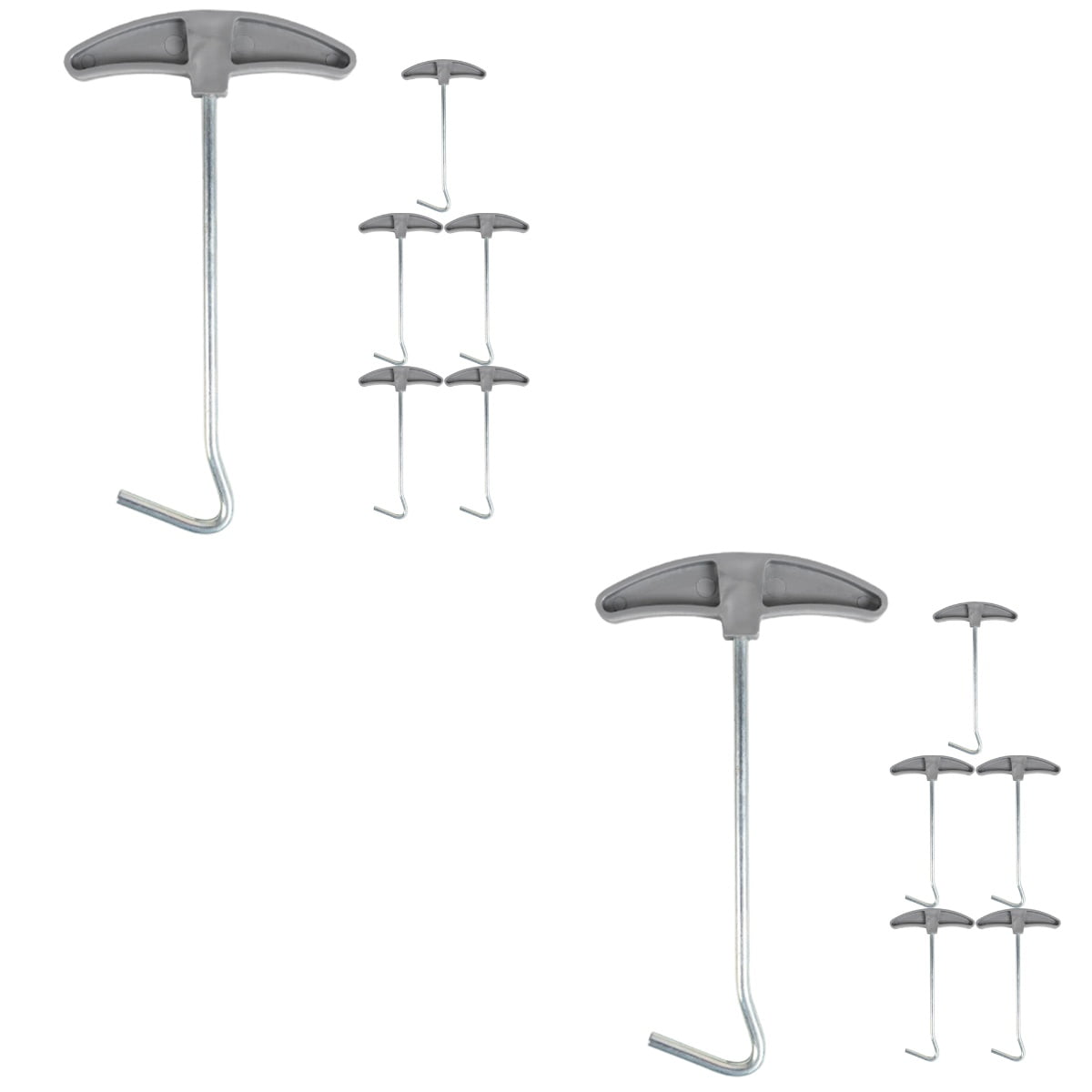 WORGEOUS 12 Pcs Tent Spike Puller Tent Pegs Hook Portable Tent Tool ...