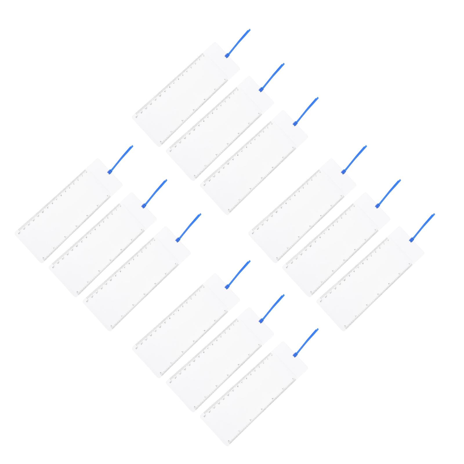 WORGEOUS 12 pcs 3x Bookmark Magnifying Card Pocket Size Plastic Fresnel ...