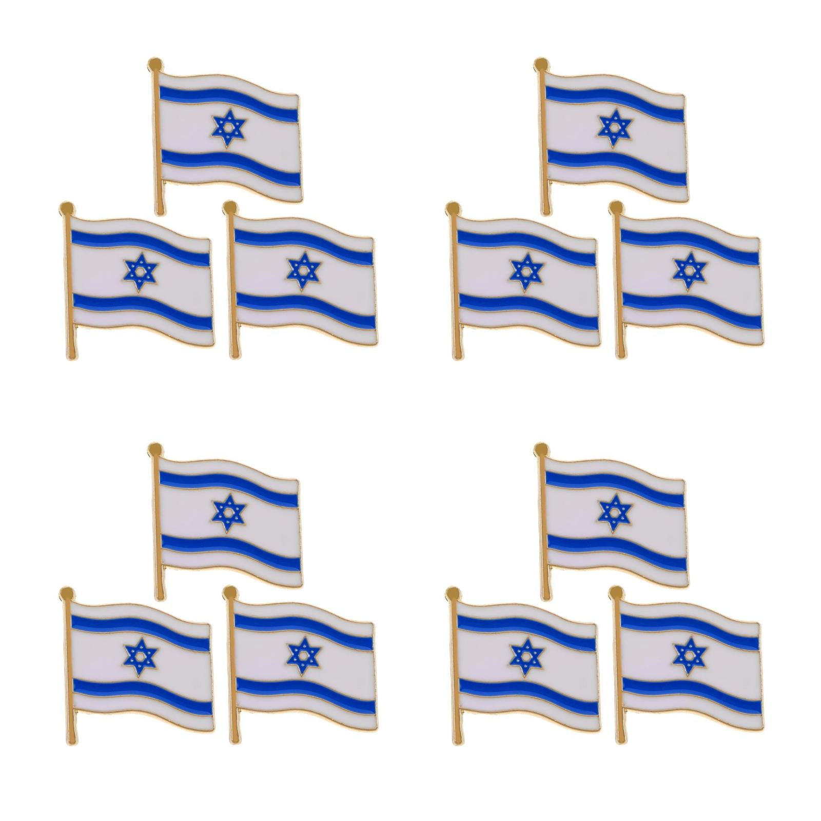 WORGEOUS 12 pcs Creative Israel Flag Lapel Pin National Flag Brooch Israel Flag Brooch Pins ...