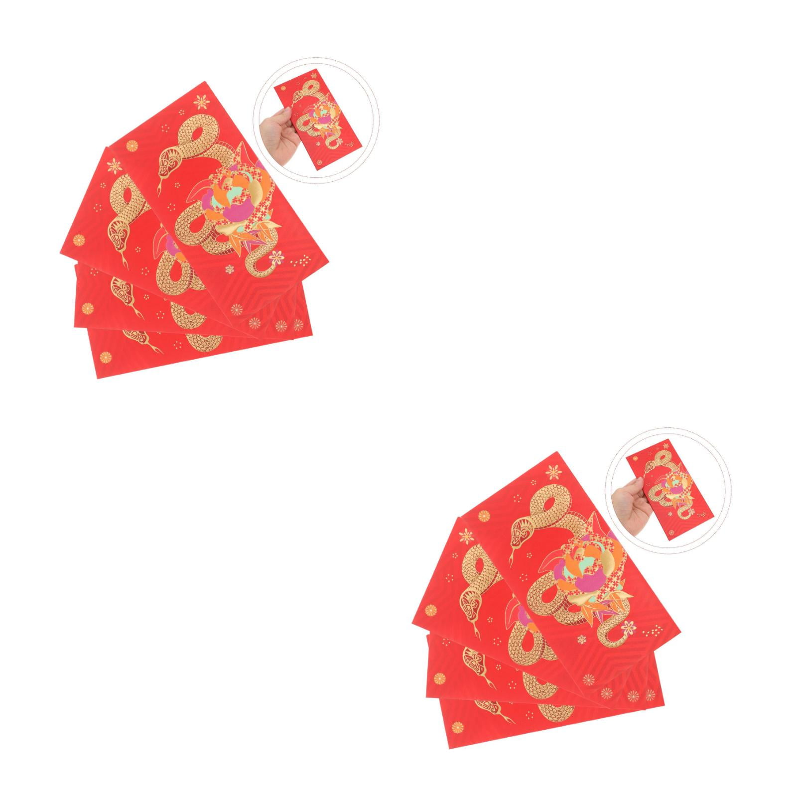 WORGEOUS 12 pcs Hong Bao Chinese New Year Red Packet Cartoon Snake ...