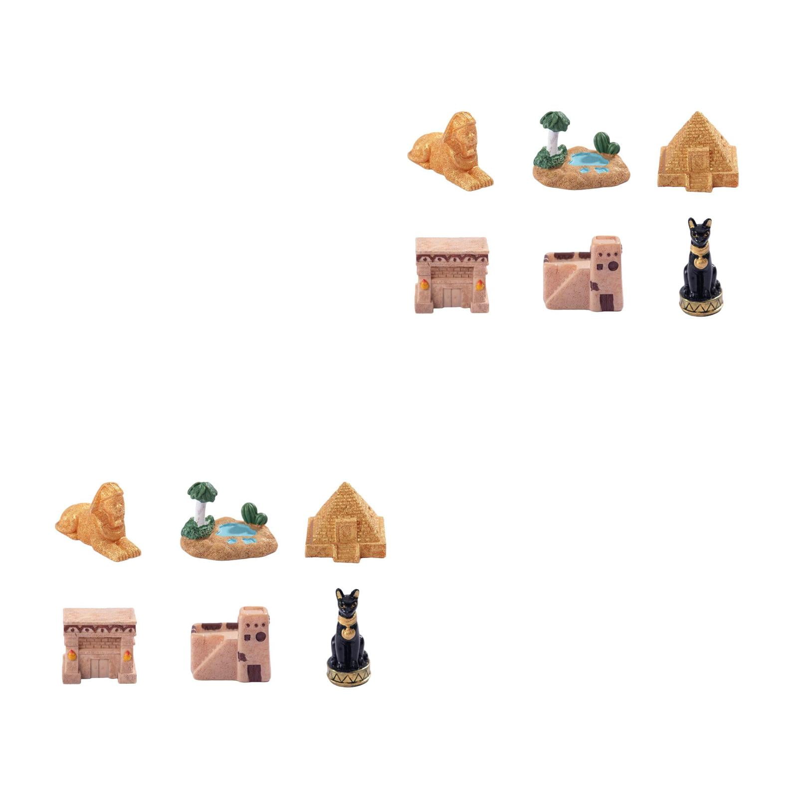 WORGEOUS 12 pcs Miniature Ancient Egyptian Figurines Resin Mini Crafts ...