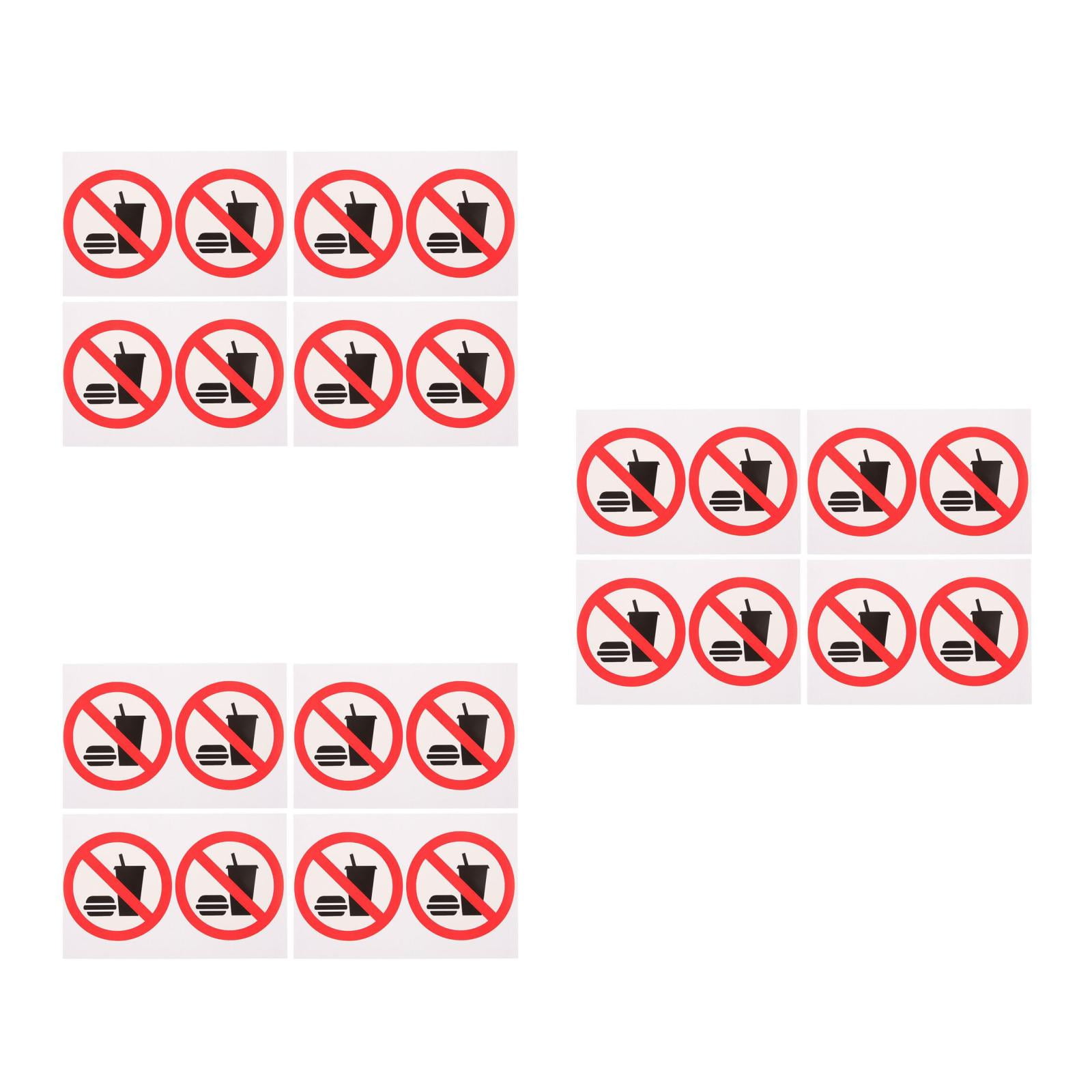 WORGEOUS 12 pcs No Food Or Drink Signs Sticker Waterproof Decal Office ...