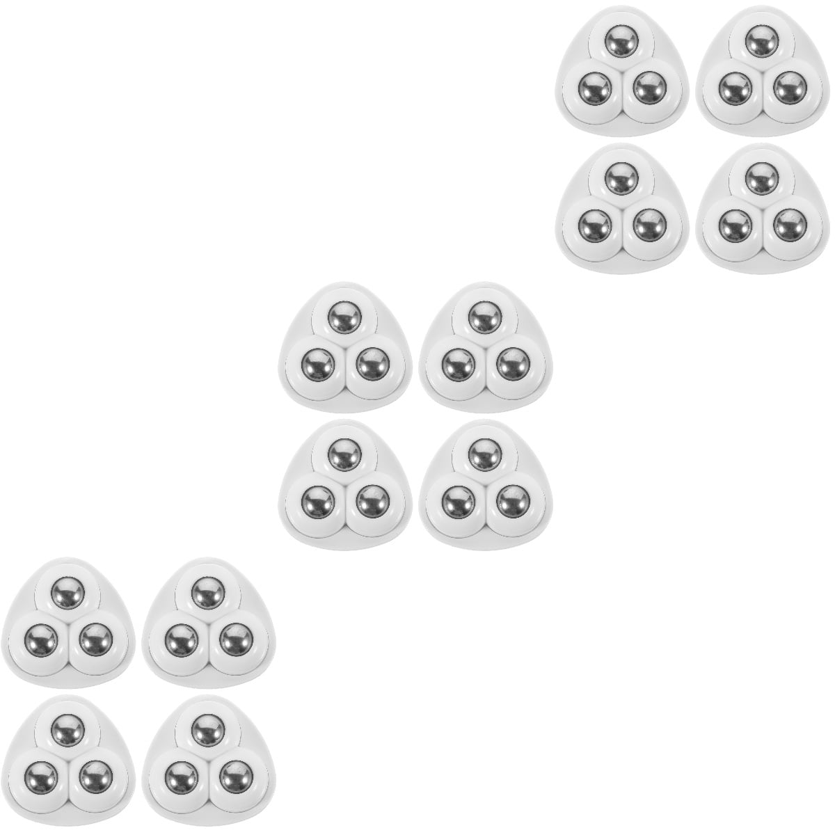 WORGEOUS 12 pcs Self Adhesive Caster Wheels Stainless Steel Rollers ...