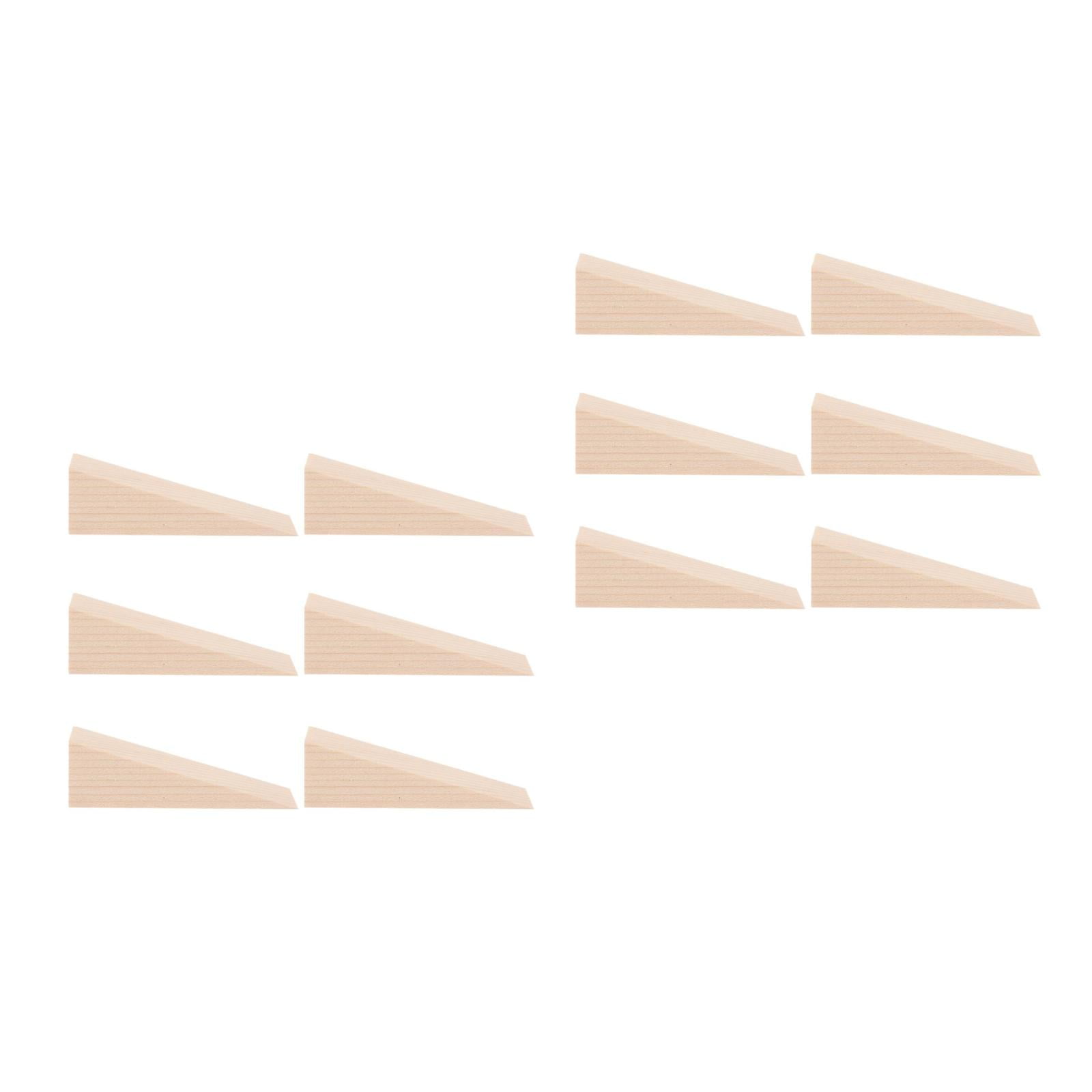 WORGEOUS 12 pcs Wooden Door Stop Non-Slip Door Stopper Wedge Triangle ...