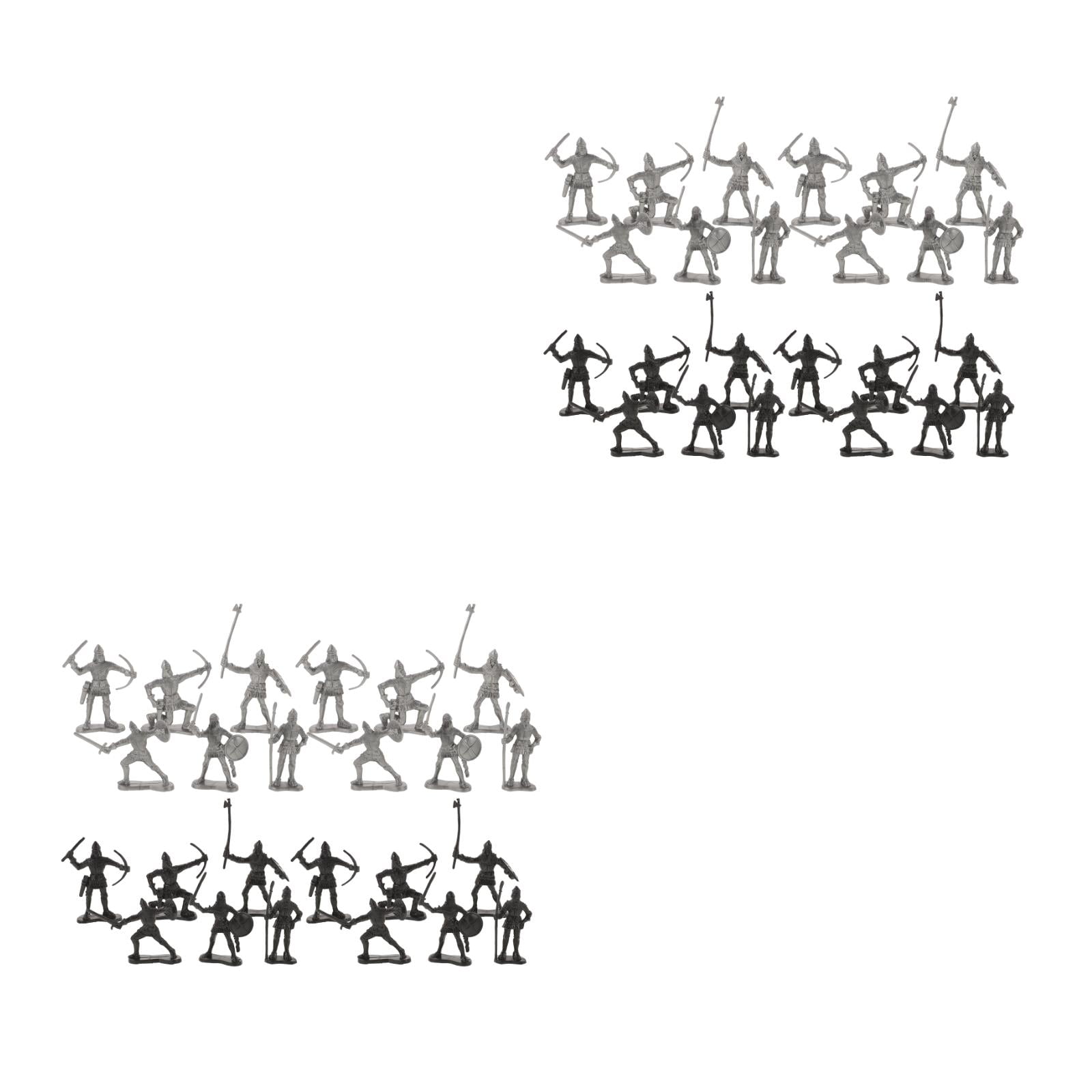 WORGEOUS 120 Pcs Army Men Toy Soldiers Middle Ages Knights Roman Models ...