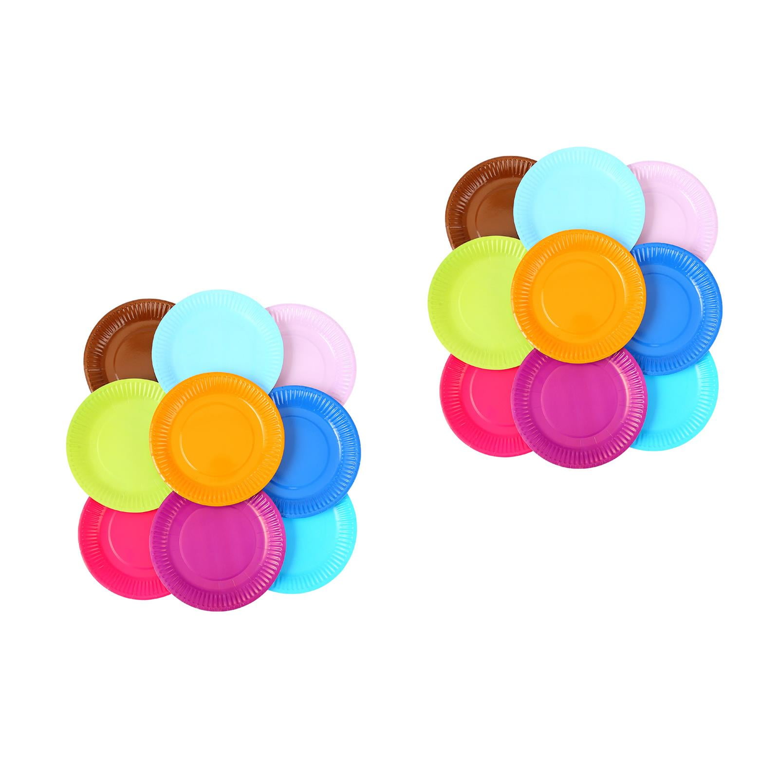 WORGEOUS 120 Pcs Colorful Painting Plates Drawing Plates Kindergarten ...