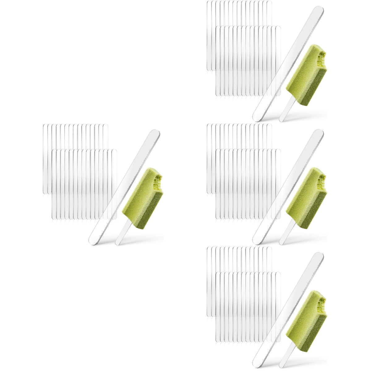 WORGEOUS 120 Pcs Popsicle Sticks Ice Cream Sticks Plastic Popsicle ...