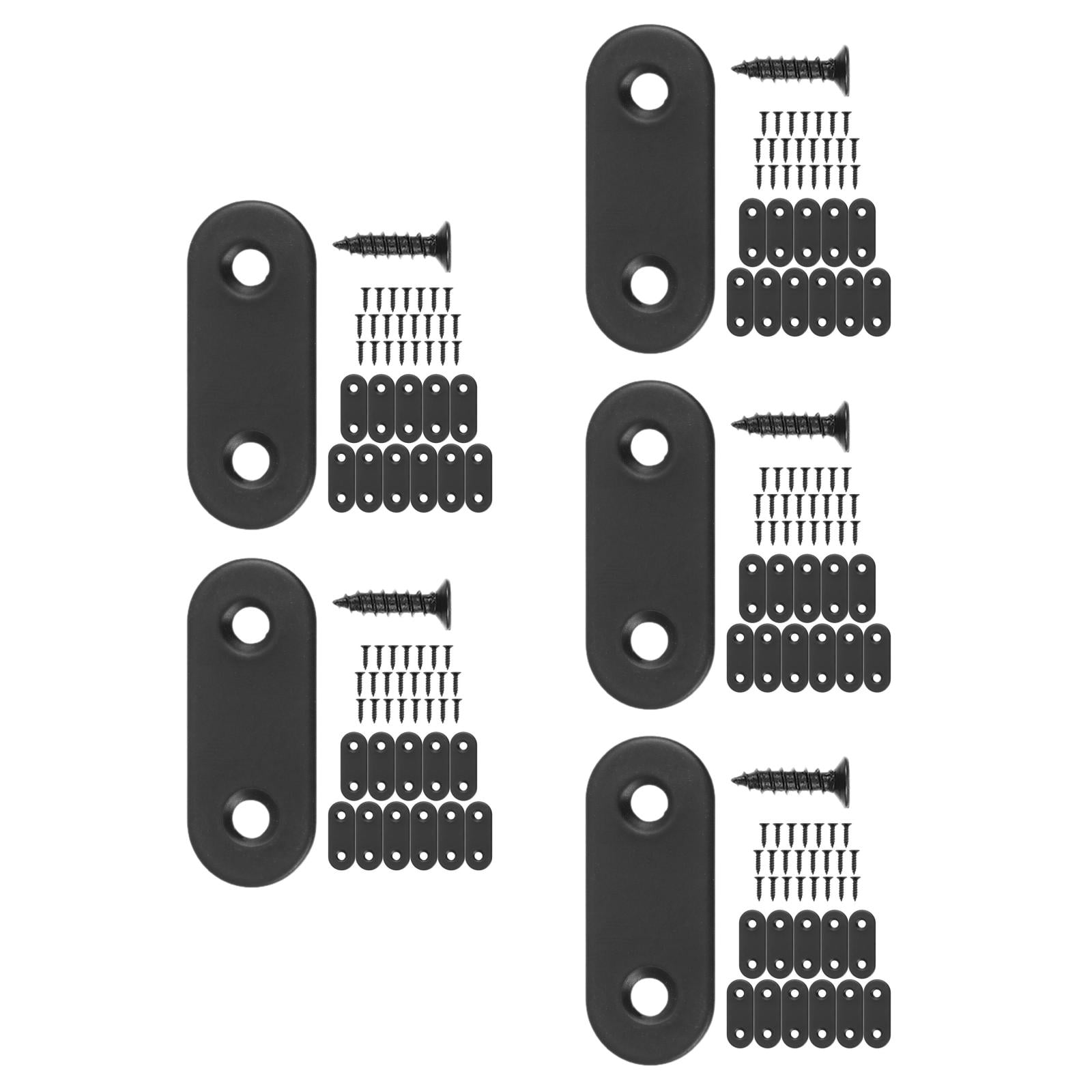 WORGEOUS 120 pcs Stainless Steel Flat Straight Brace Brackets Shelf ...