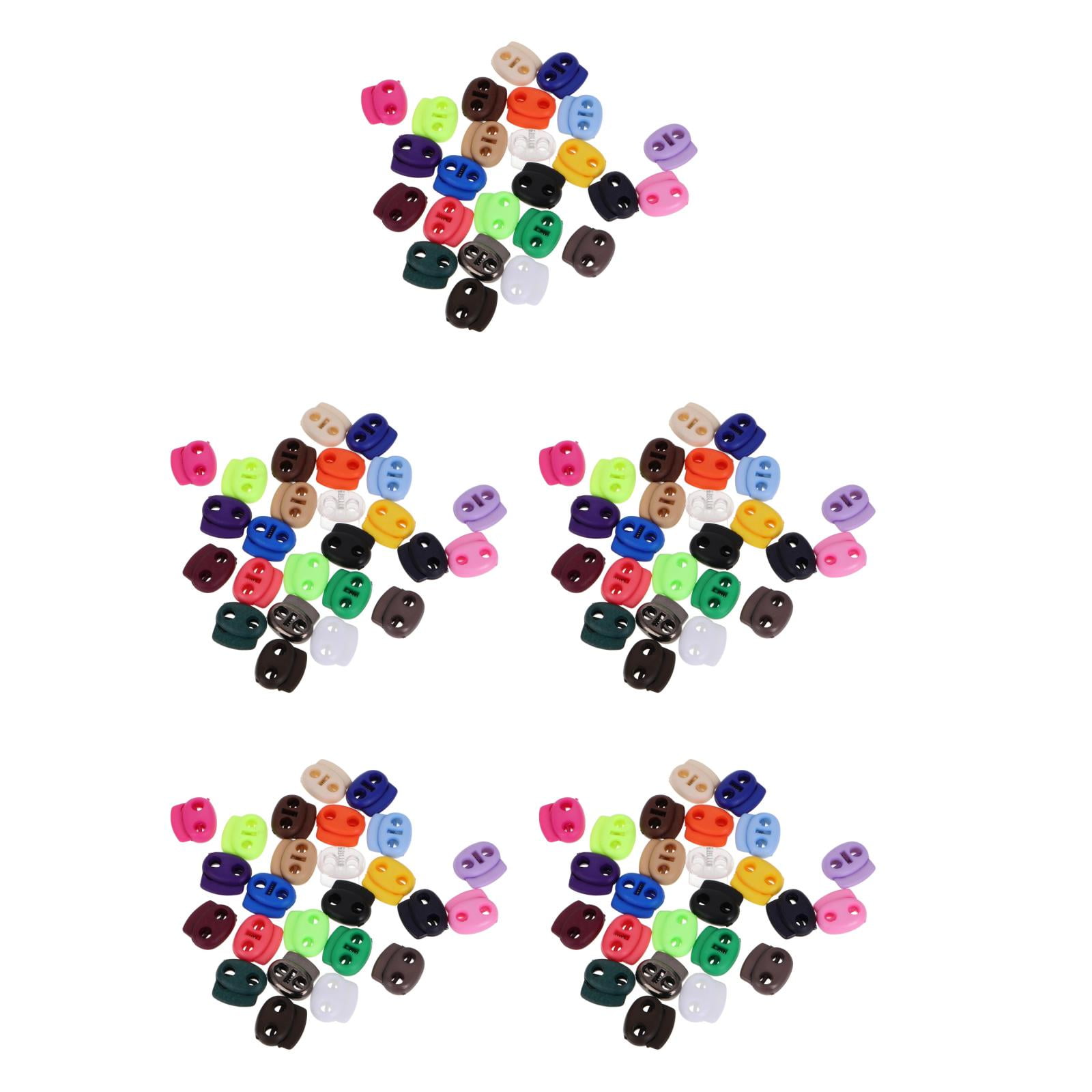WORGEOUS 125 pcs Plastic Cord Locks for Drawstrings Spring Loaded Cord ...