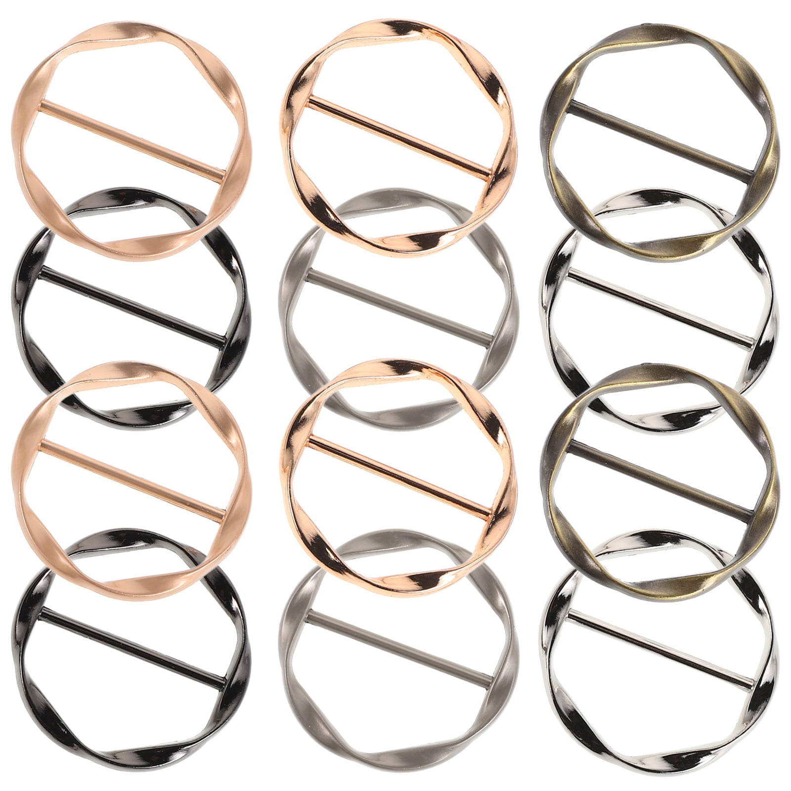 WORGEOUS 12PCS Scarf Clips Women Scarf Rings T-Shirt Clips Shawl ...