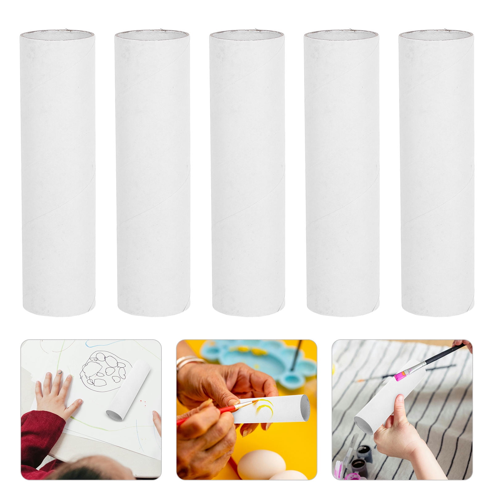 WORGEOUS Kraft Paperboard Tubes White Cylinder 12Pcs For Art Drawings ...