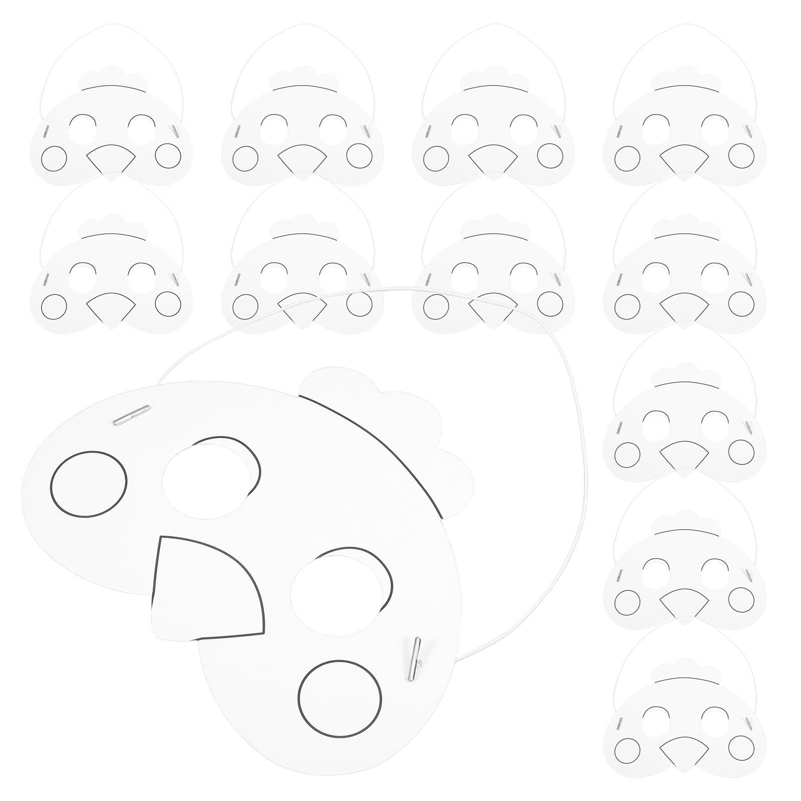 WORGEOUS 12pcs Blank Animal Masks for DIY Projects Kids Mask Making Kit ...