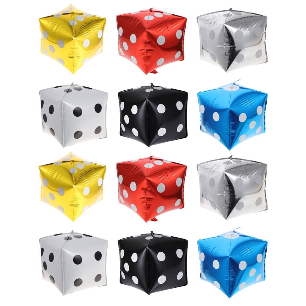 WORGEOUS 12pcs Cube Dice Balloon Inflatable Dice Casino Theme Party ...