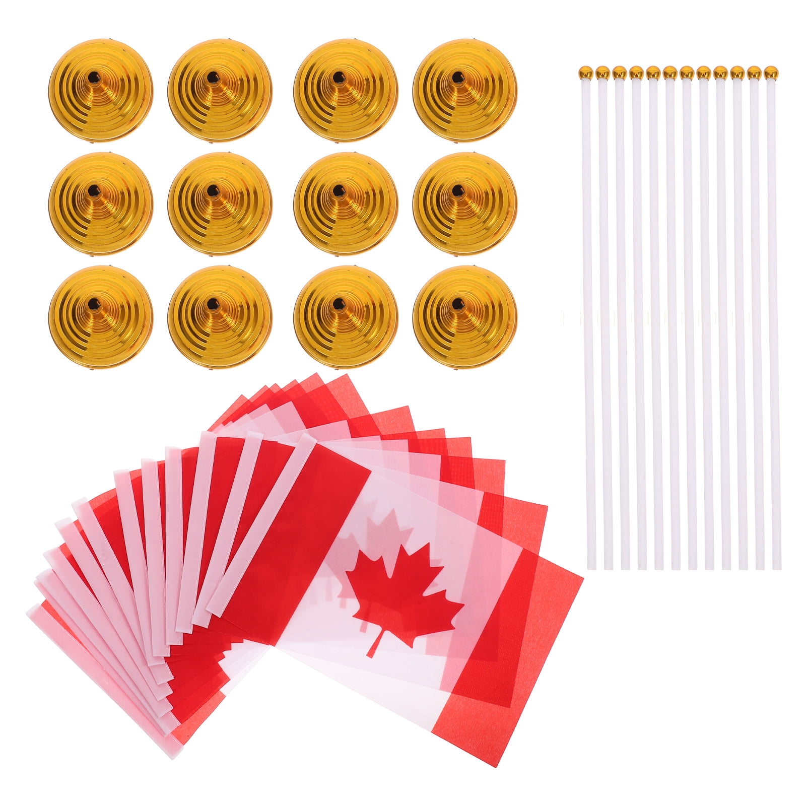 WORGEOUS 12pcs Mini Canadian Flag Handheld Flags Canadian Office Table ...