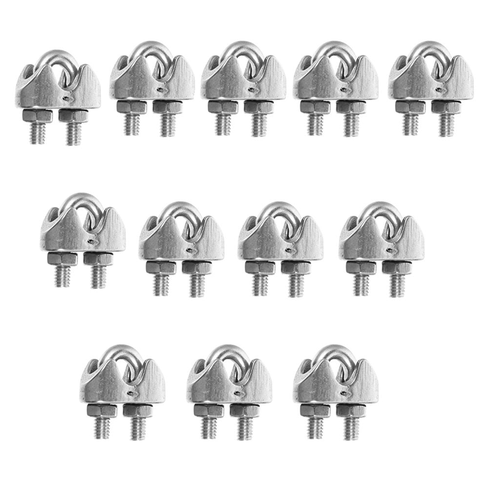 WORGEOUS 12pcs Stainless Steel Wire Rope Clips for Rigging Rope and ...