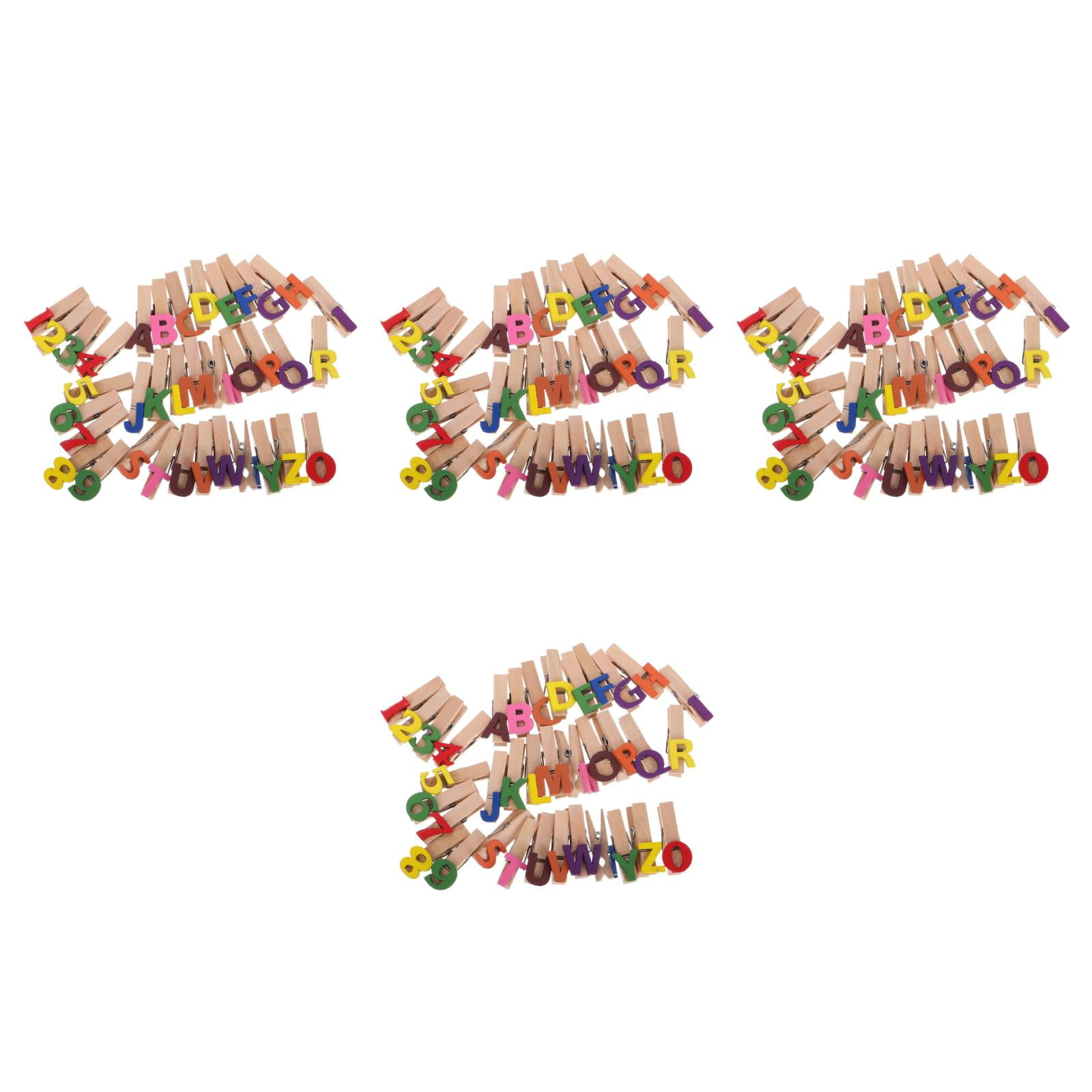 WORGEOUS 140 pcs Mini Wooden Clothespins For Classroom Numbered And ...