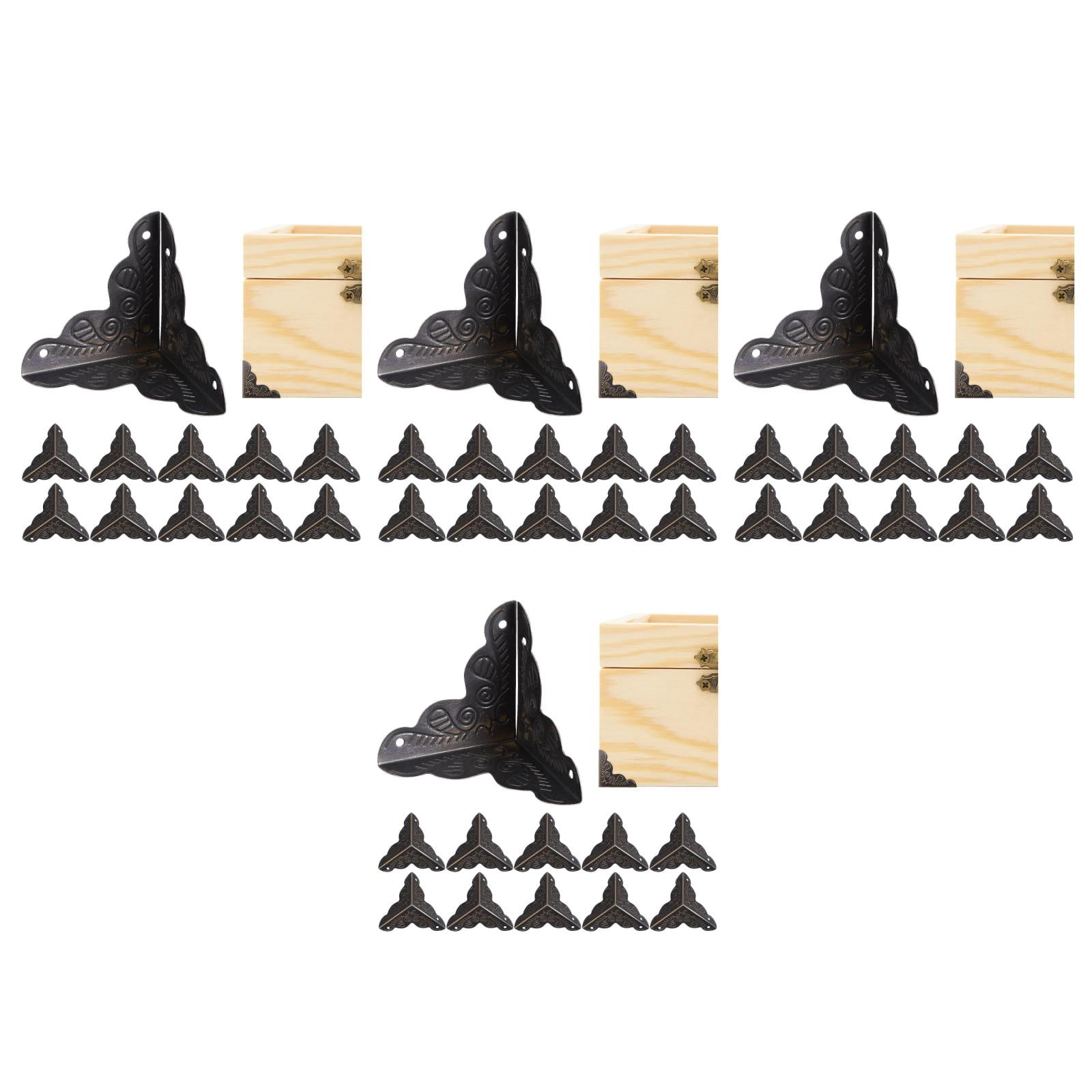 WORGEOUS 144 pcs Chest Corners Metal Box Corner Protectors Chest Corner ...