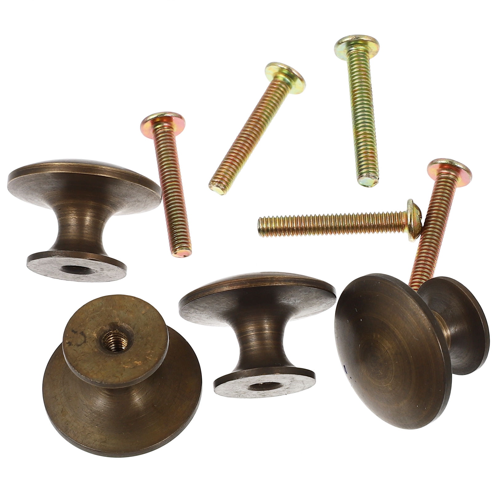 WORGEOUS 14Pcs Retro Brass Round Drawer Knobs Practical Multi-function ...