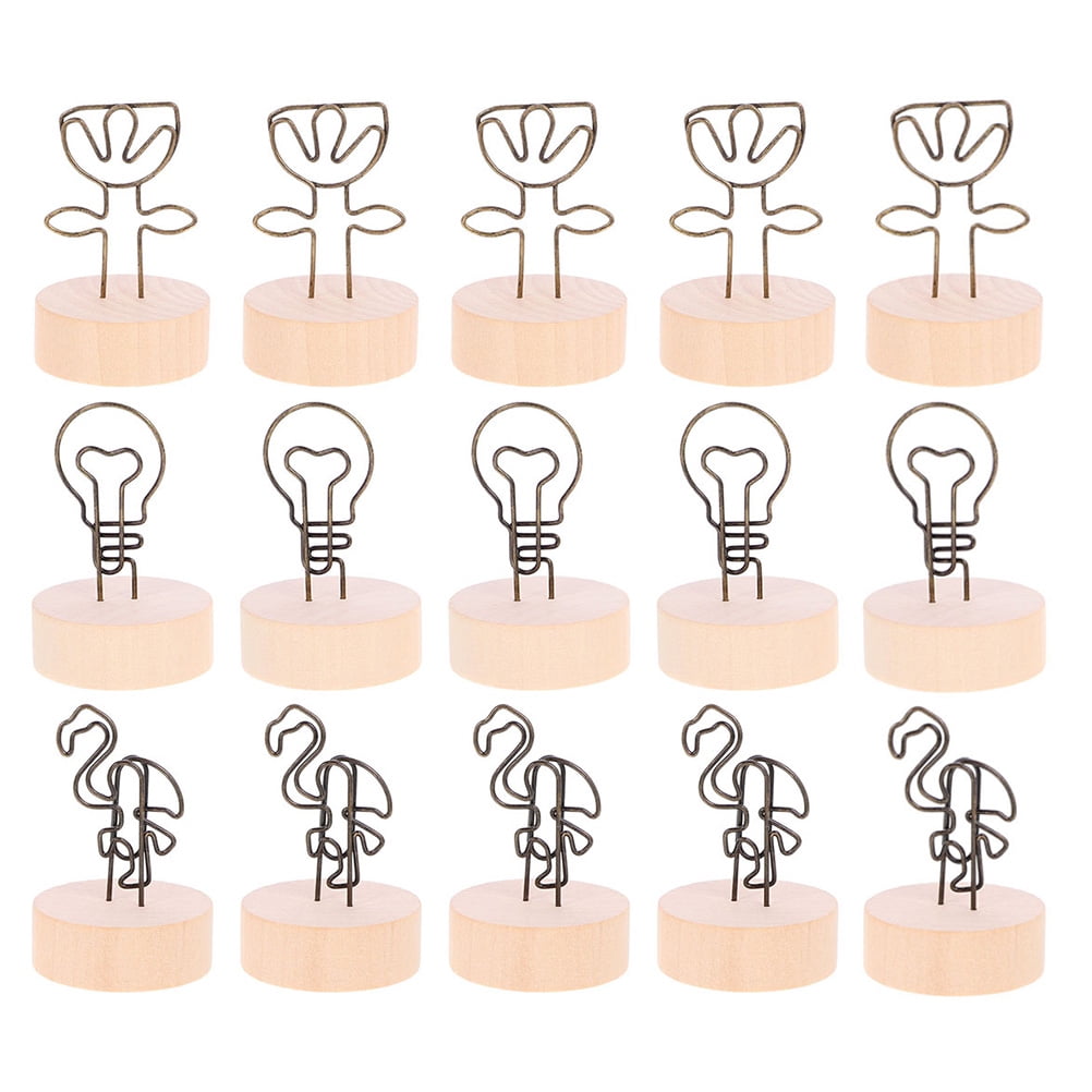 WORGEOUS 15 Pcs Metal Card Holder Picture Holders for Tables Large ...