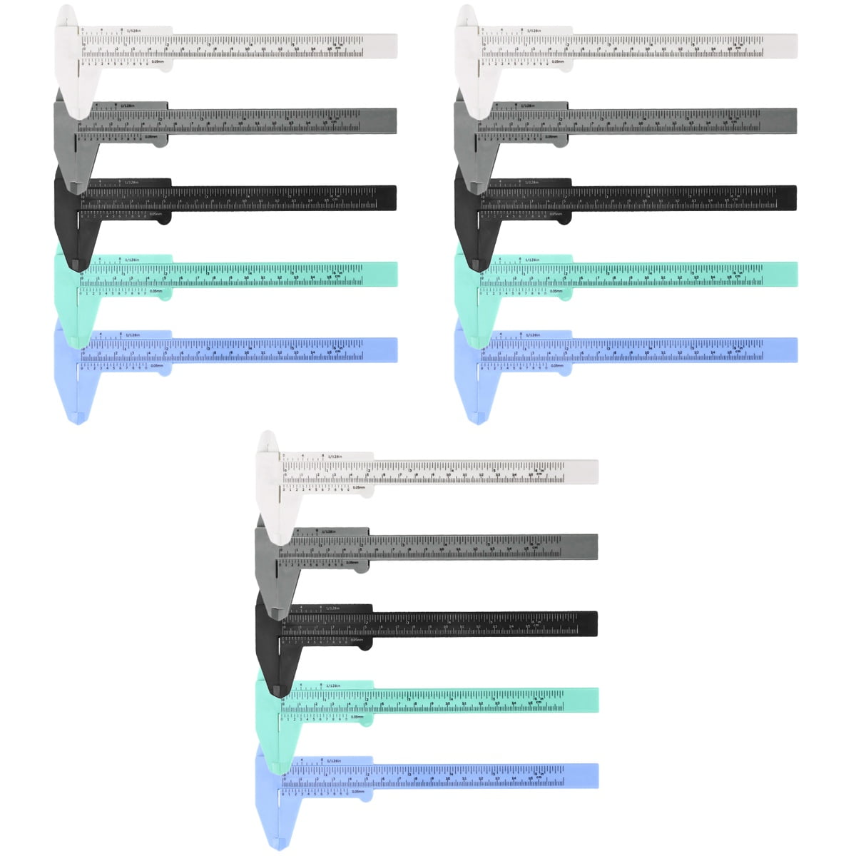 WORGEOUS 15 Pcs Plastic Vernier Caliper Portable Caliper Vernier Ruler ...