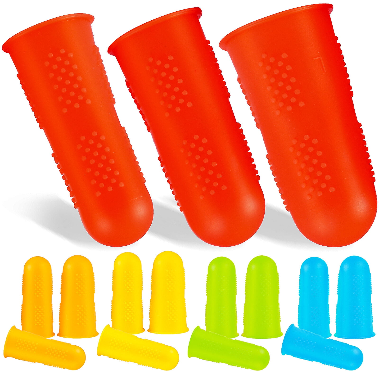 WORGEOUS 15 Pcs Silicone Finger Protectors Finger Caps Finger Covers ...