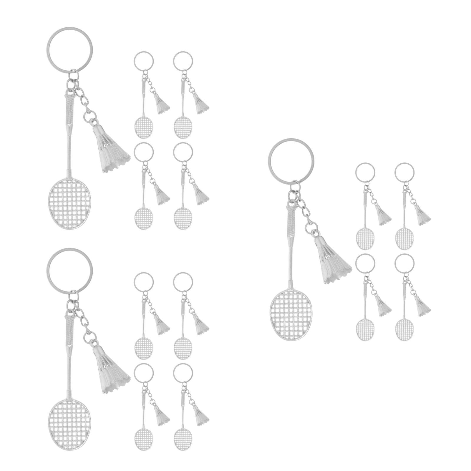 WORGEOUS 15 pcs Metal Badminton Keychain Decors Sports Key Ring Mini ...