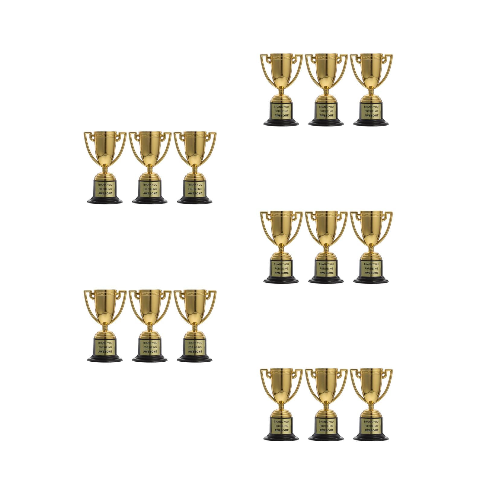 WORGEOUS 15 pcs Mini Gold Plastic Trophies for Kids Sports Competition ...