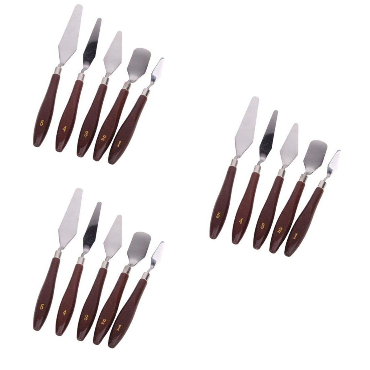 WORGEOUS 15 pcs Stainless Steel Oil Painting Spatula Set with Wooden ...