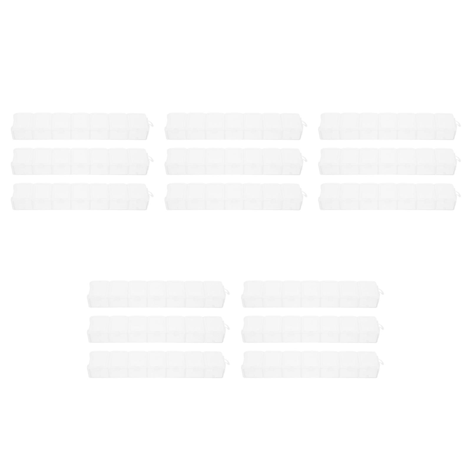 WORGEOUS 15 pcs Transparent Plastic Compartment Box with Dividers Multi ...