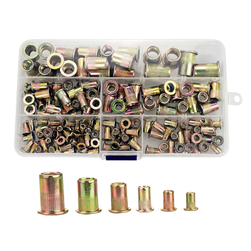 WORGEOUS 150 Pcs Threaded Inserts Rivet Nut One-piece Counter-bored ...