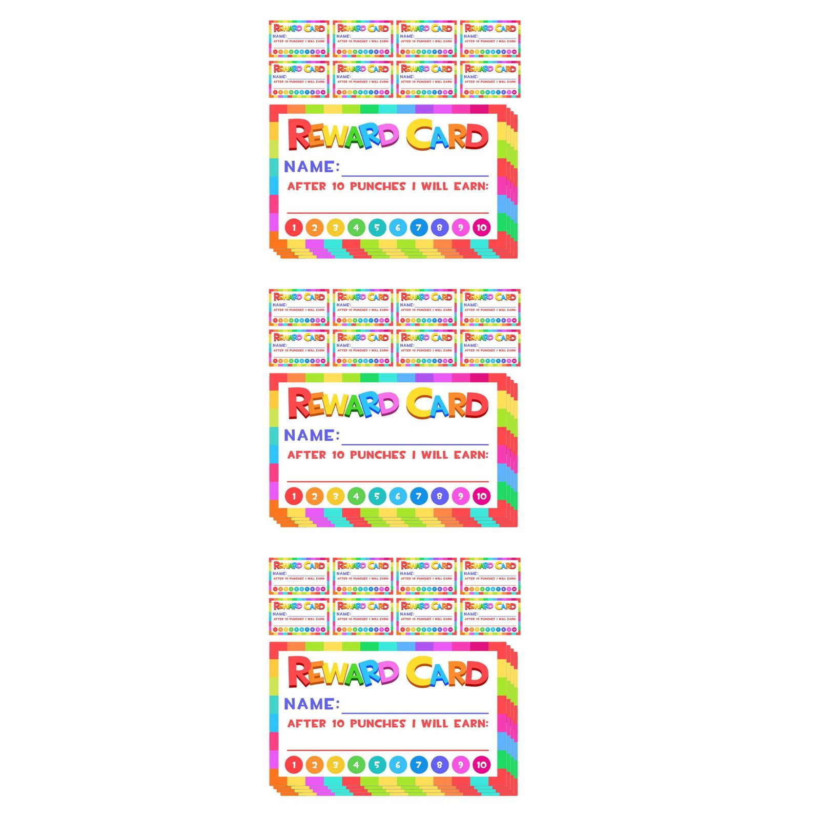WORGEOUS 150 pcs Kids Reward Punch Cards For Classroom Punch Cards ...