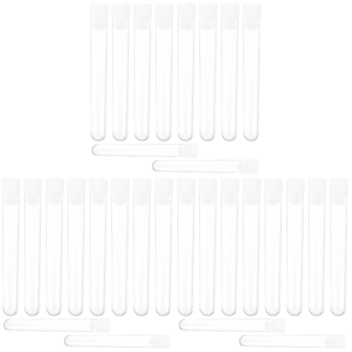 WORGEOUS 150 pcs Test Tubes Test Vials Storage Containers Clear Tube ...