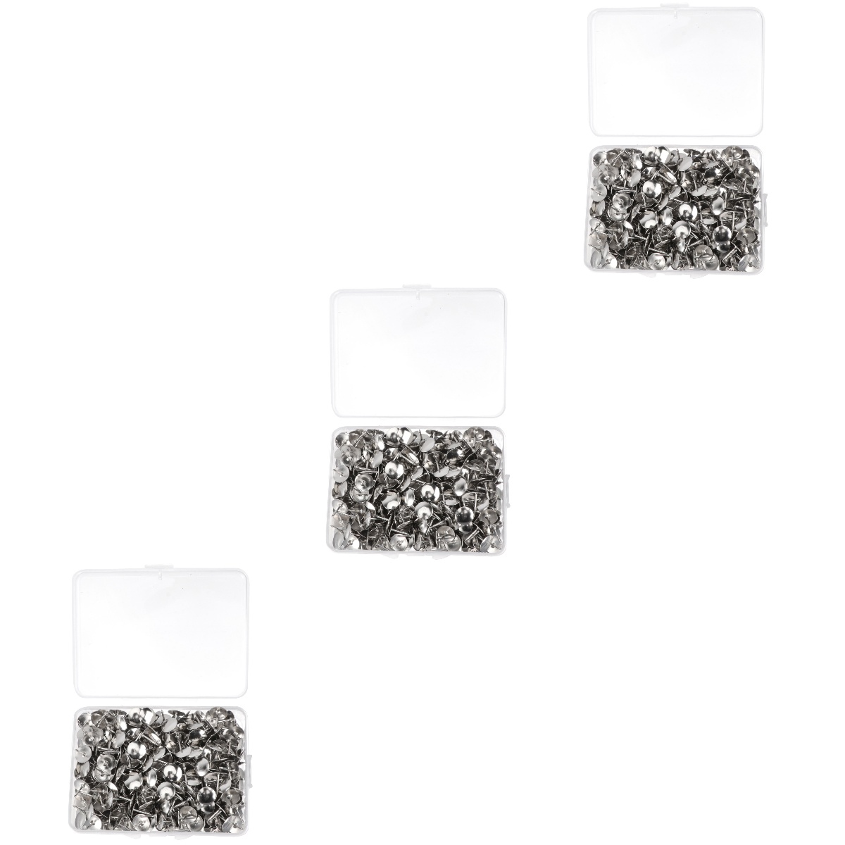 WORGEOUS 1500 pcs Flat Push Pin Round Head Pin Office Thumbtack Iron ...