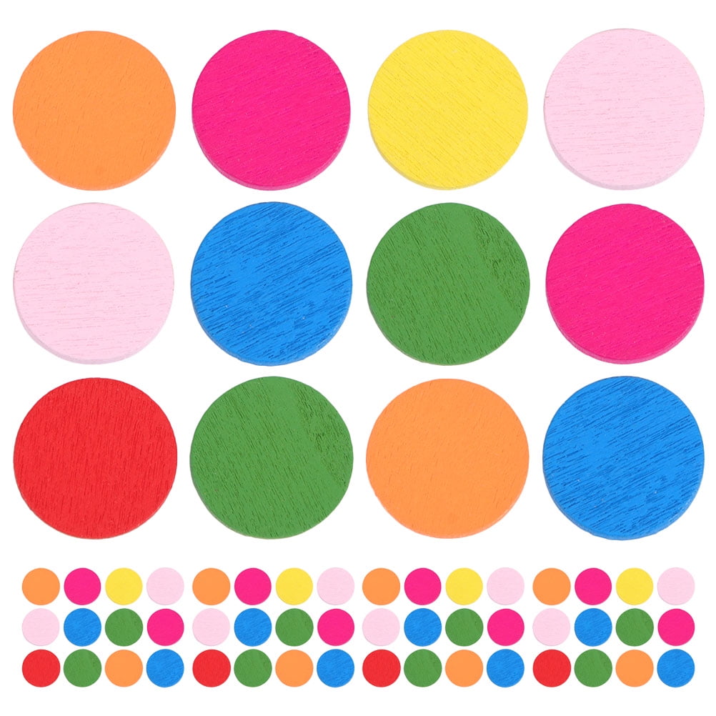 WORGEOUS 150pcs Wooden Tokens Wooden Discs Round Counters Chips Wood ...