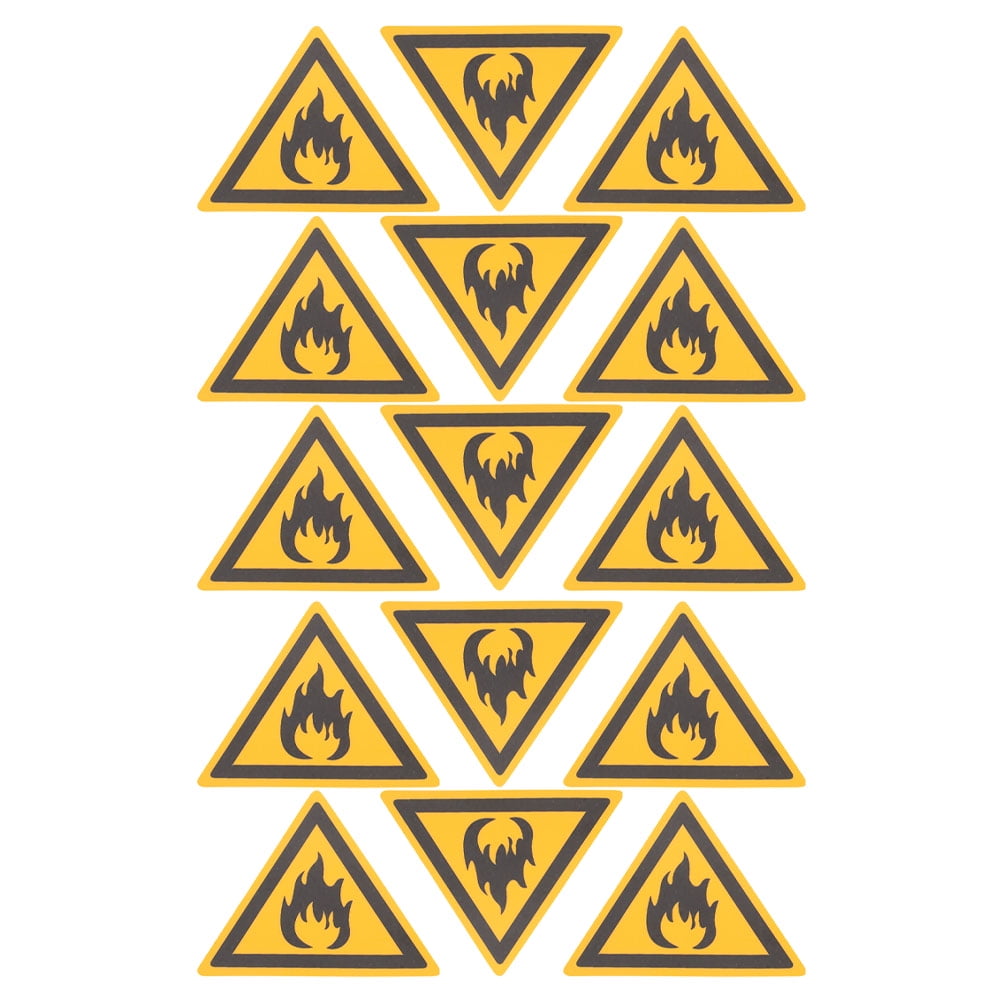 WORGEOUS 15pcs Fire Caution Sign Adhesive Flame Sign Caution Flammable ...