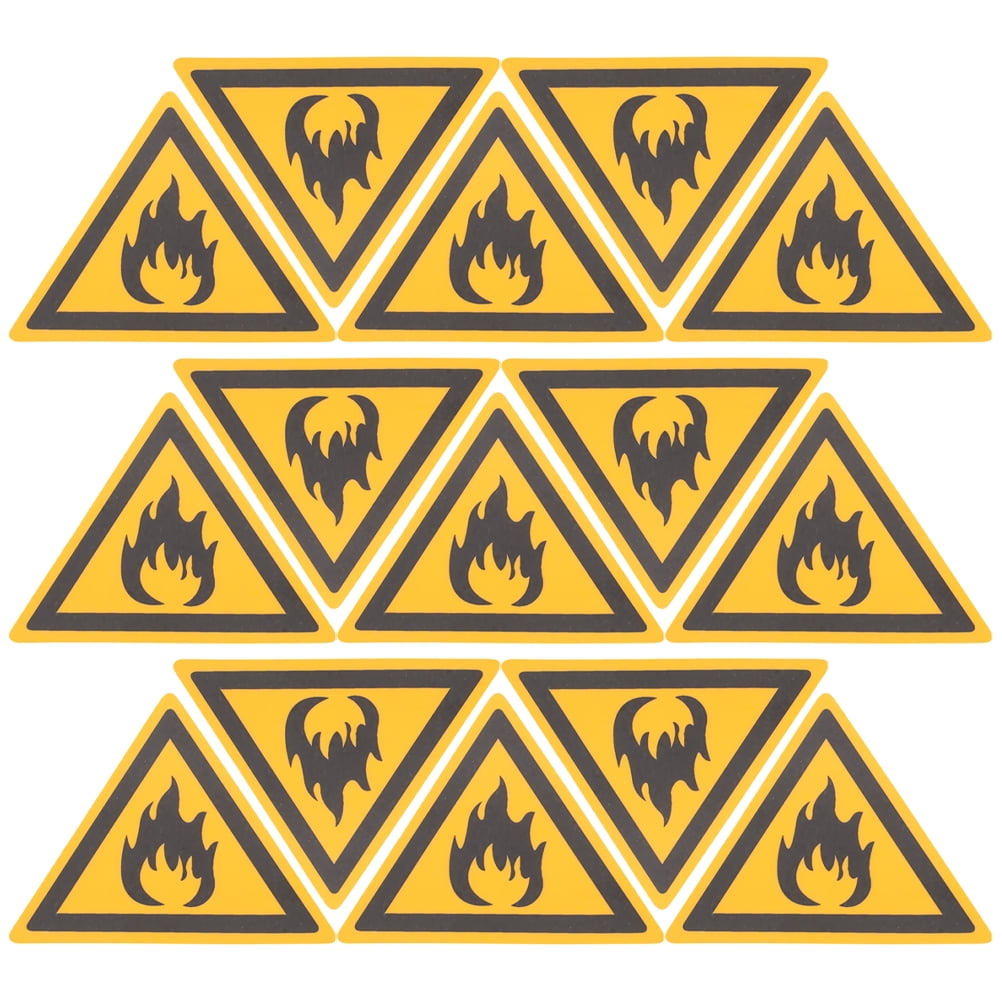 WORGEOUS 15pcs Fire Caution Sign Adhesive Flame Sign Caution Flammable ...