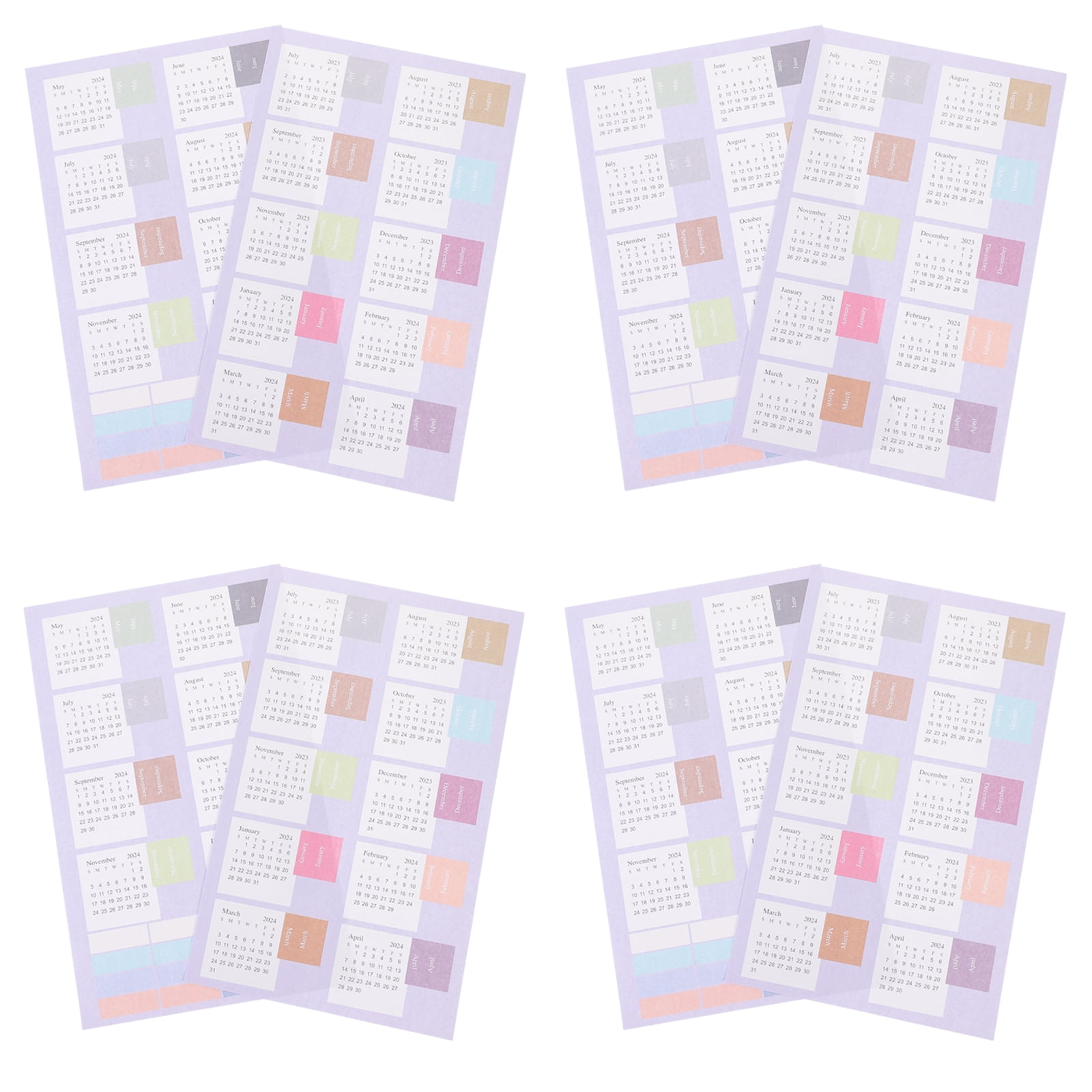 WORGEOUS 16 Sheets Calendar Stickers Schedule Date Sticker Month ...