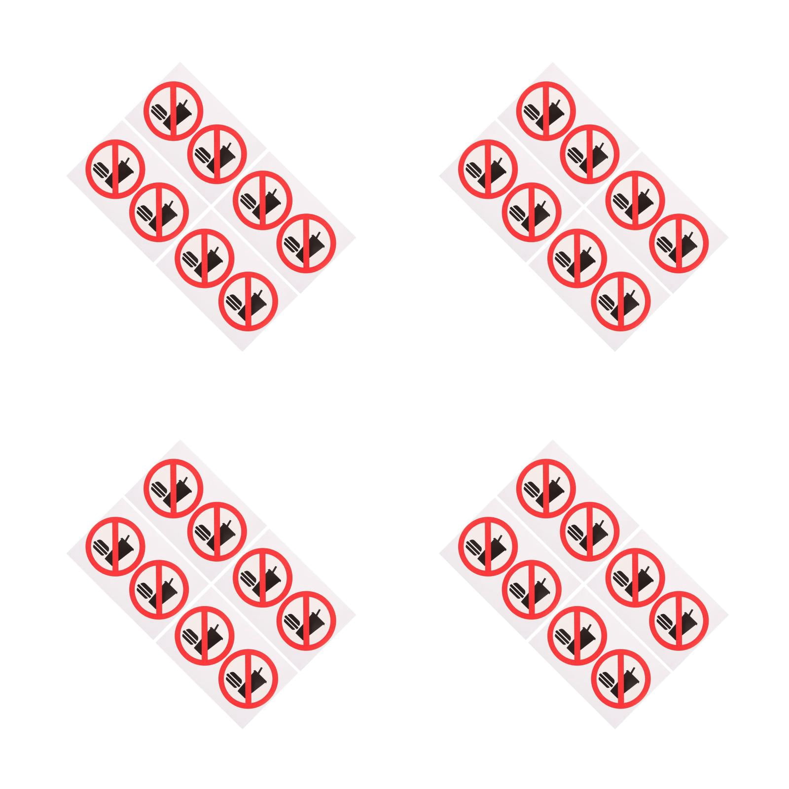 WORGEOUS 16 pcs No Food Or Drink Allowed Sticker Set Warning Sign No ...