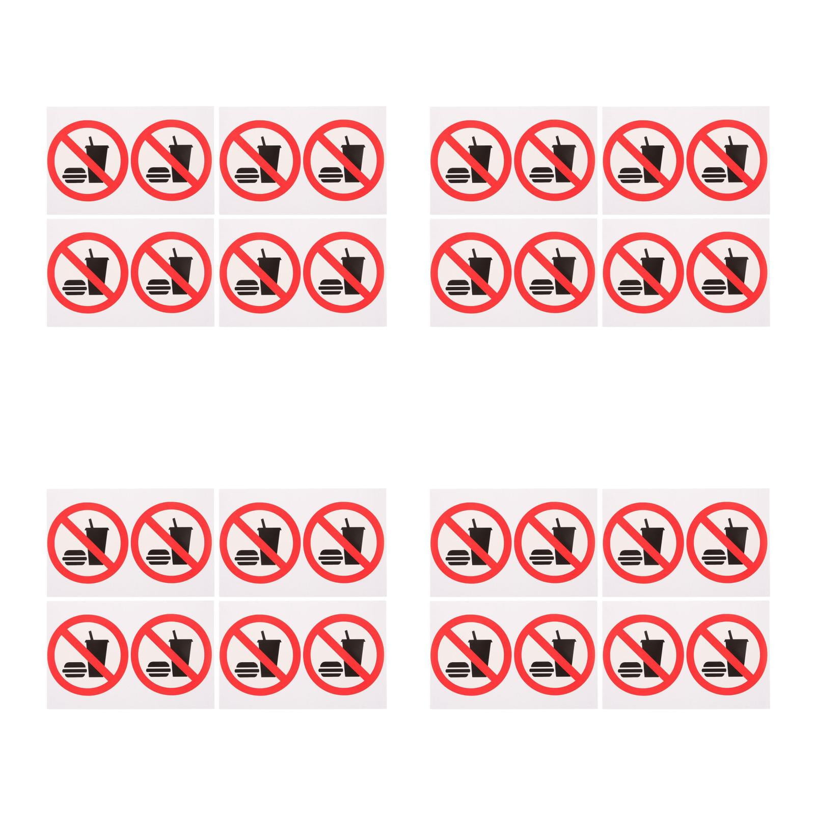 WORGEOUS 16 pcs No Food Or Drink Signs Sticker Waterproof Decal Office ...