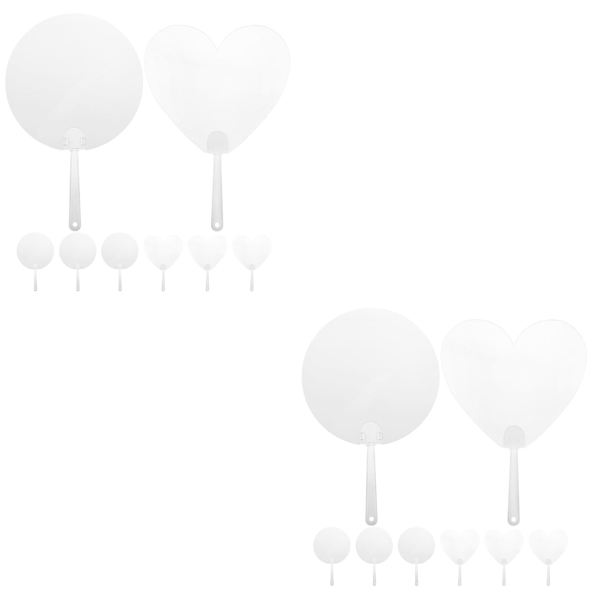WORGEOUS 16 pcs Transparent Fans Blank Painting Fans DIY Drawing Hand ...
