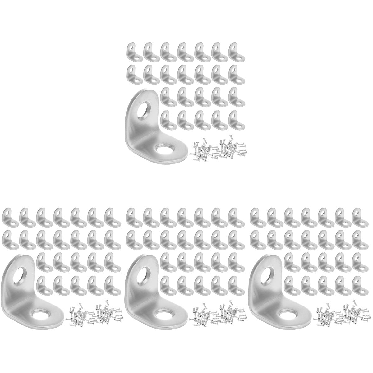 WORGEOUS 160 Sets Stainless Steel Corner Braces L-shaped Angle Bracket ...