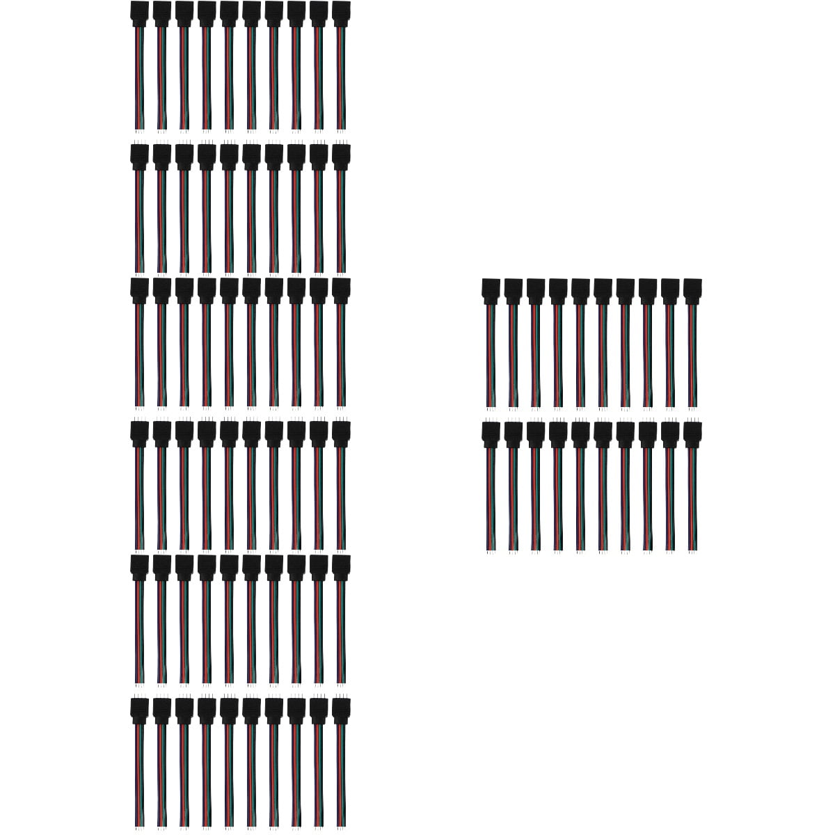 WORGEOUS 160 pcs Male and Female RGB Connector Wire Cable 4 Pin Plugs ...