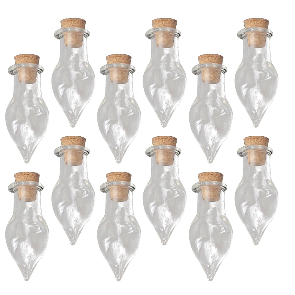 WORGEOUS 160 pcs Tiny Glass Bottles Jar Clear Wishing Bottles Message ...